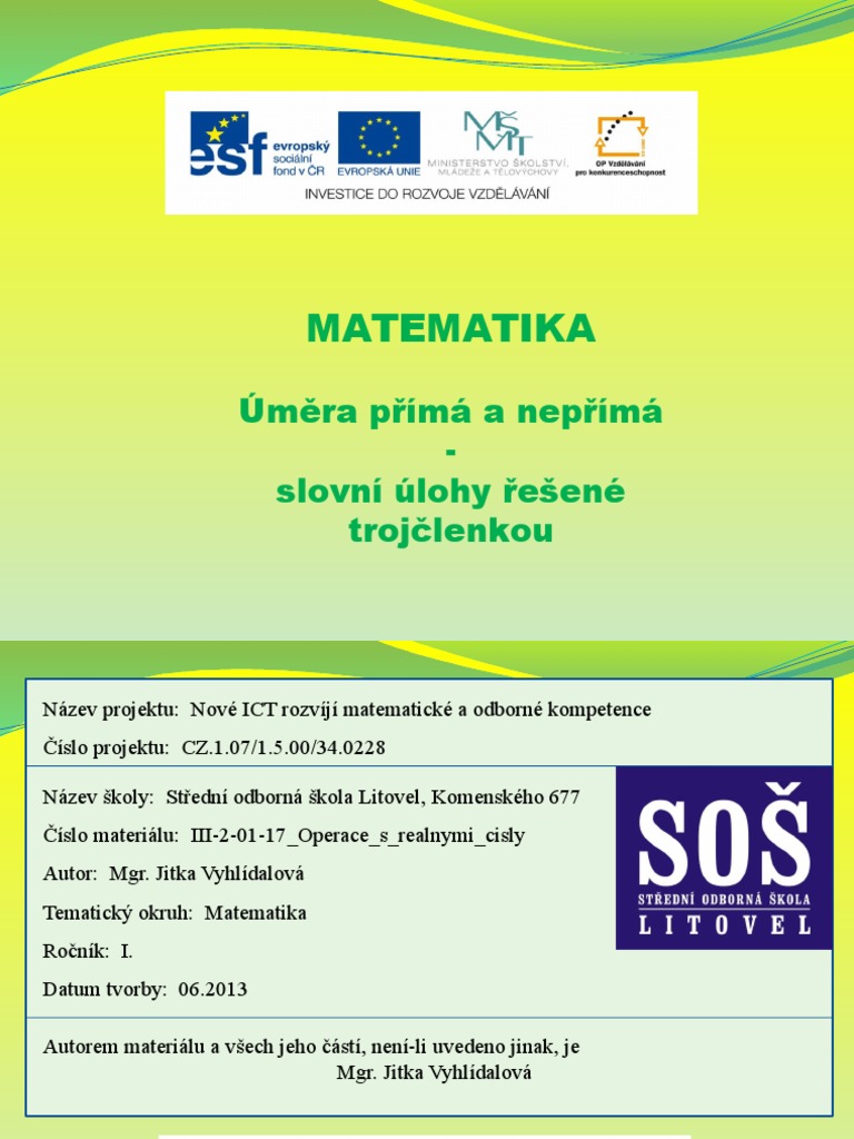 III-2-01-17 Operace S Realnymi Cisly | PDF