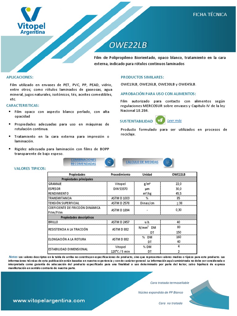 Film BOPP Perlado para Envases Alimentarios | PDF | Materiales ...