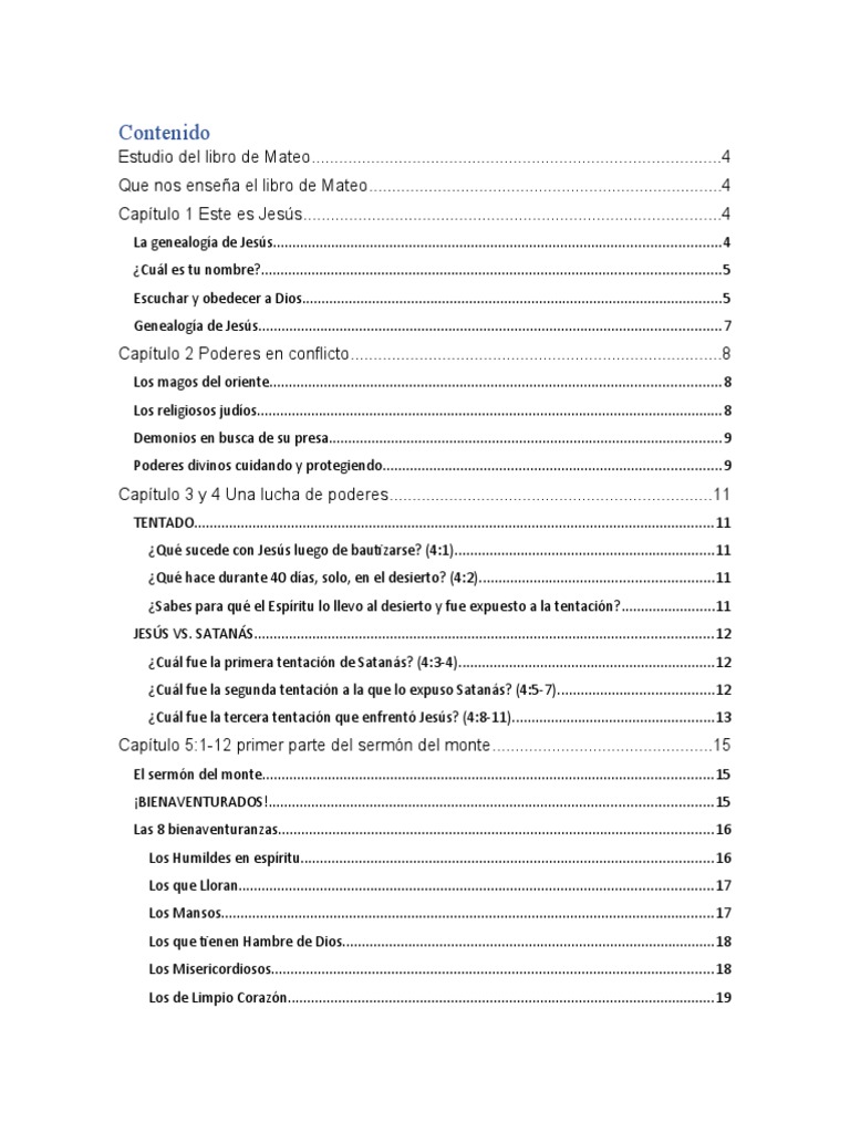 Estudio Del Libro de Mateo | PDF | Bienaventuranzas | Evangelio de Mateo