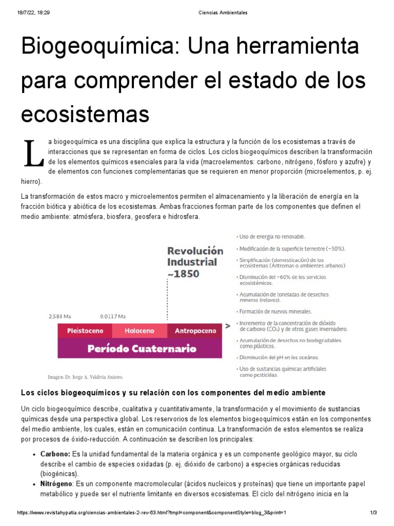 BIOGEOQUIMICA Una Herramienta | PDF | Entorno natural | Metabolismo