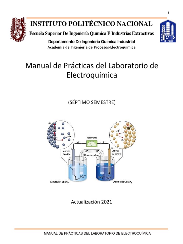 06 Manual de Prácticas Laboratorio Electroquímica 2021 | PDF | Redox | Electrólito