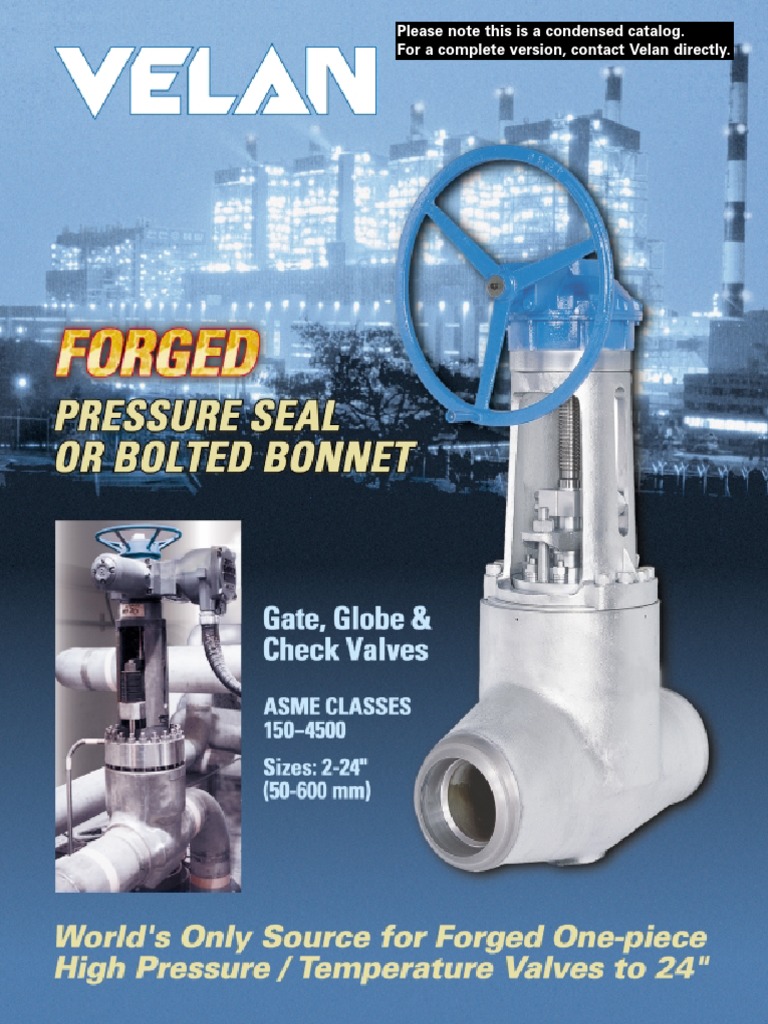 Velan Forged Steel Valves | PDF | Valve | Casting (Metalworking)