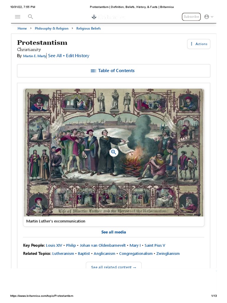 Overview of Protestantism: Beliefs & History | PDF | Indulgence ...