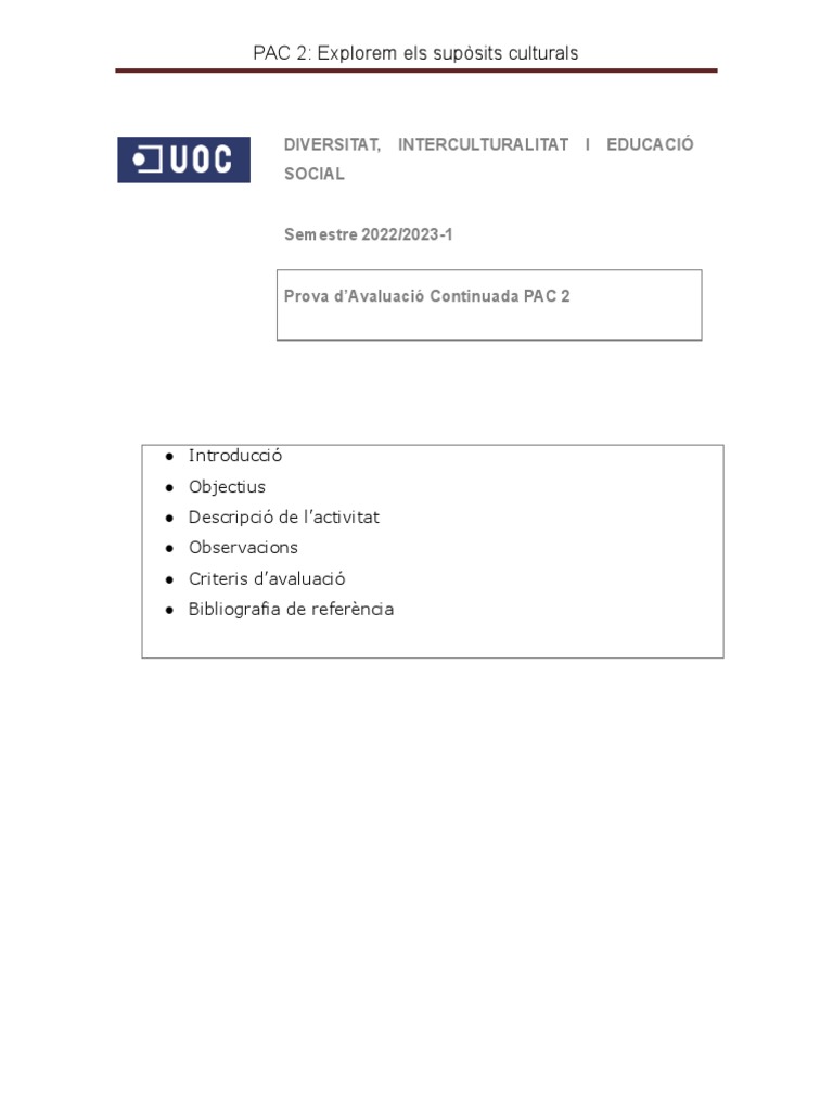 PAC2 - Explorem Supòsits Culturals | PDF