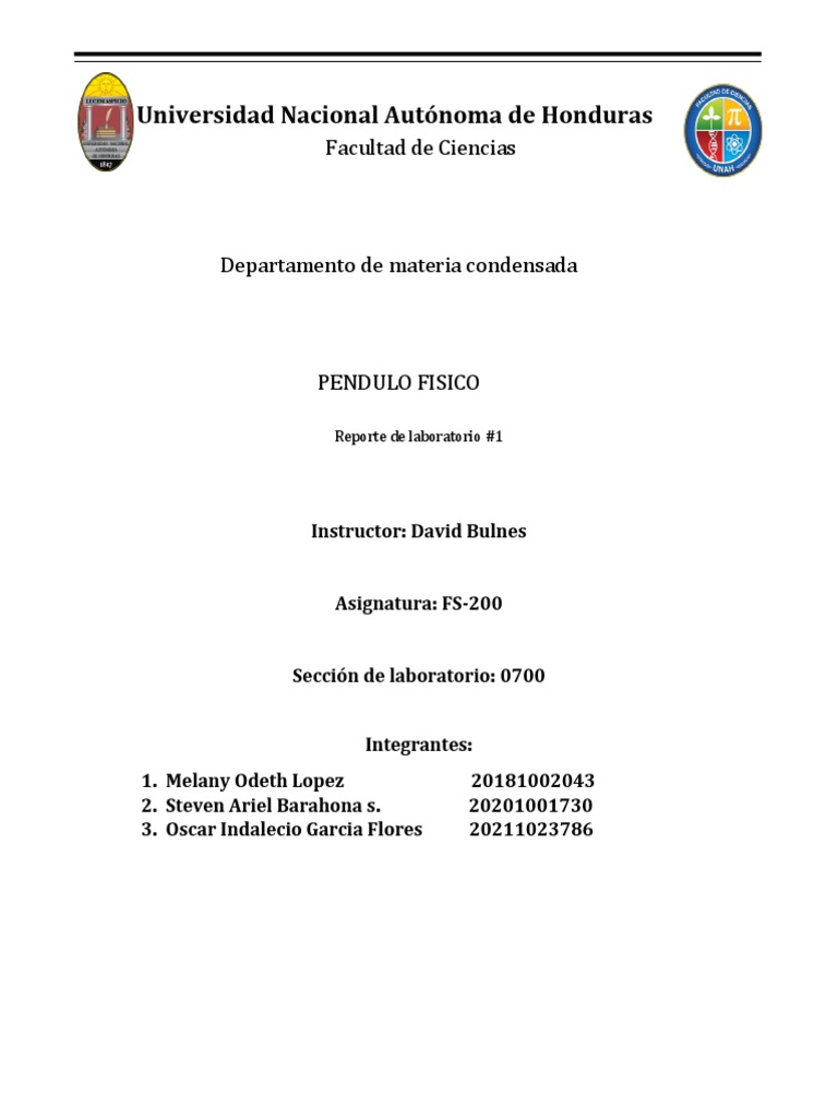 Pendulo Fisico | PDF | Rotación | Oscilación