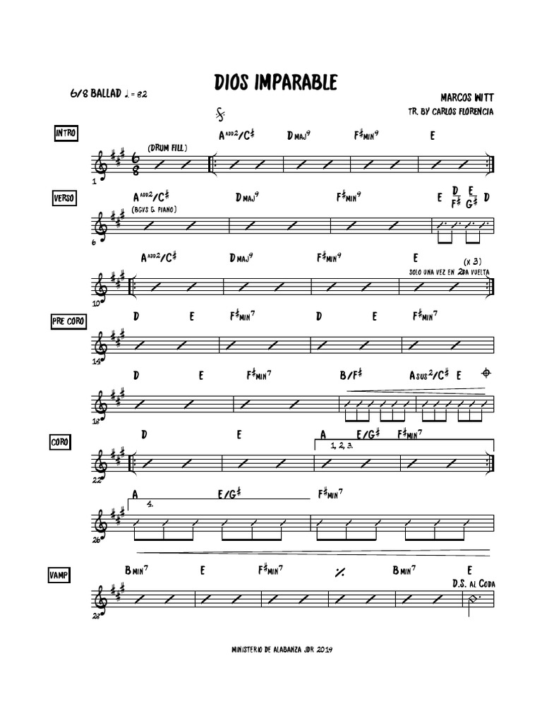 Dios Imparable - Marcos Witt - Chart - A Mayor | PDF