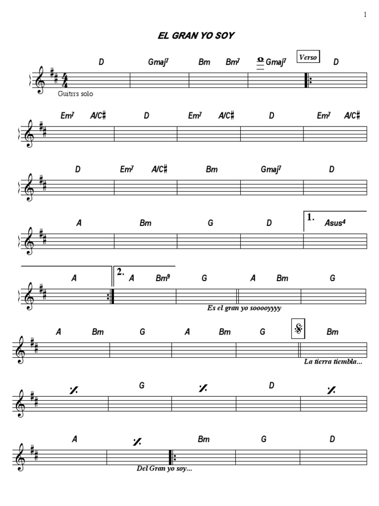 El Gran Yo Soy - Julissa - D Mayor | PDF