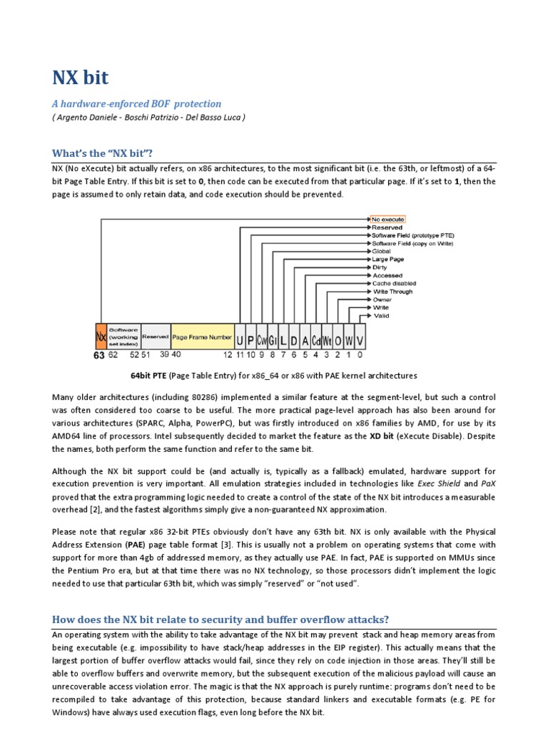 What's The "NX Bit"? | PDF | Operating System Technology | Computer ...