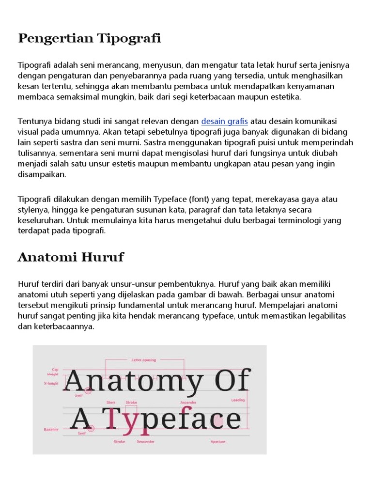 Pengertian Tipografi | PDF | Seni & Disiplin Bahasa