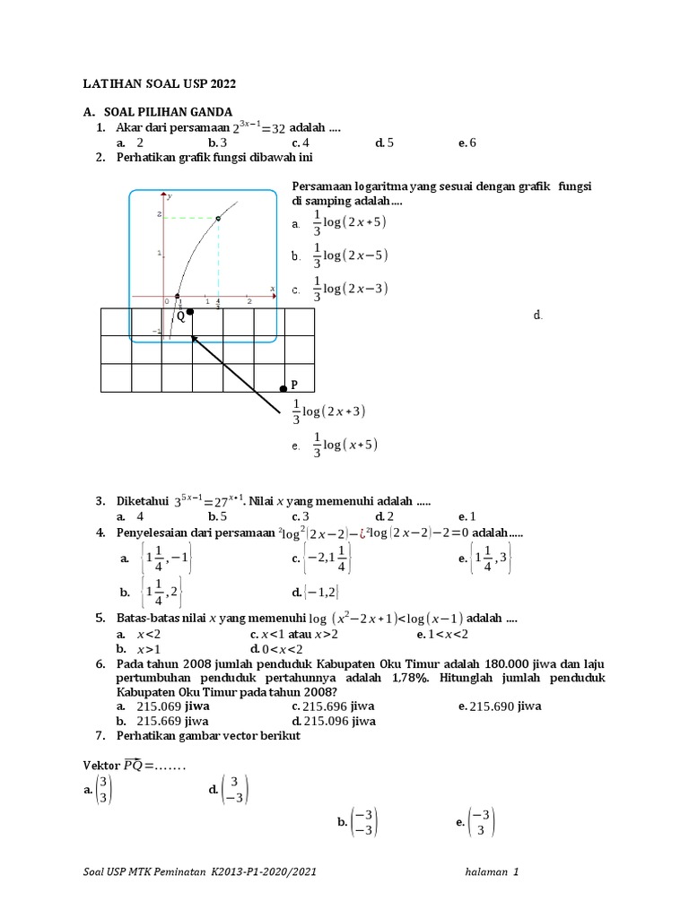 Soal USP Matematika 2022 | PDF