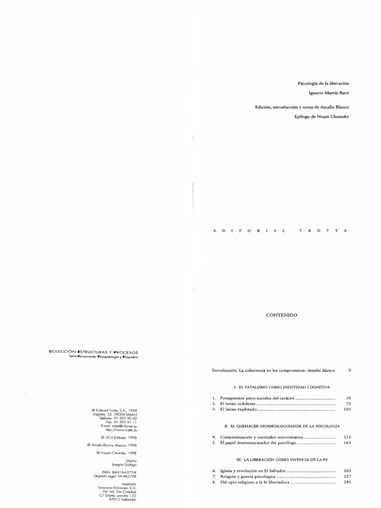 Martín-Baró. El Latino Indolente | PDF | Ciencias sociales | Historia
