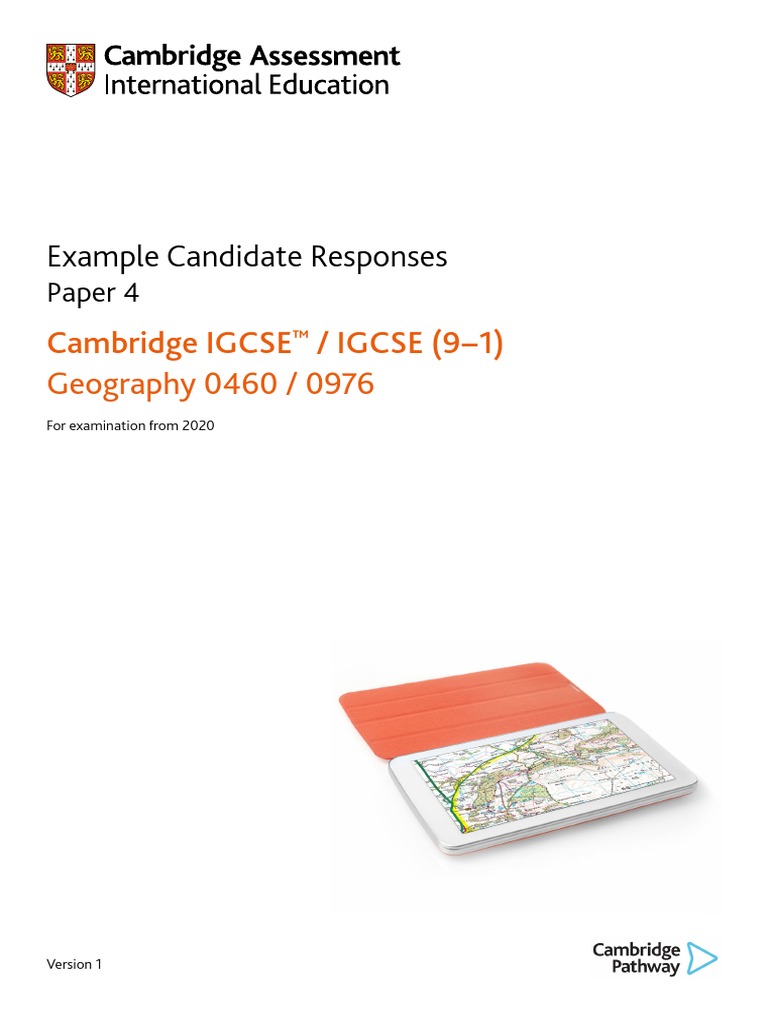 0460 Example Candidate Responses Paper 4 (For Examination From 2020 ...