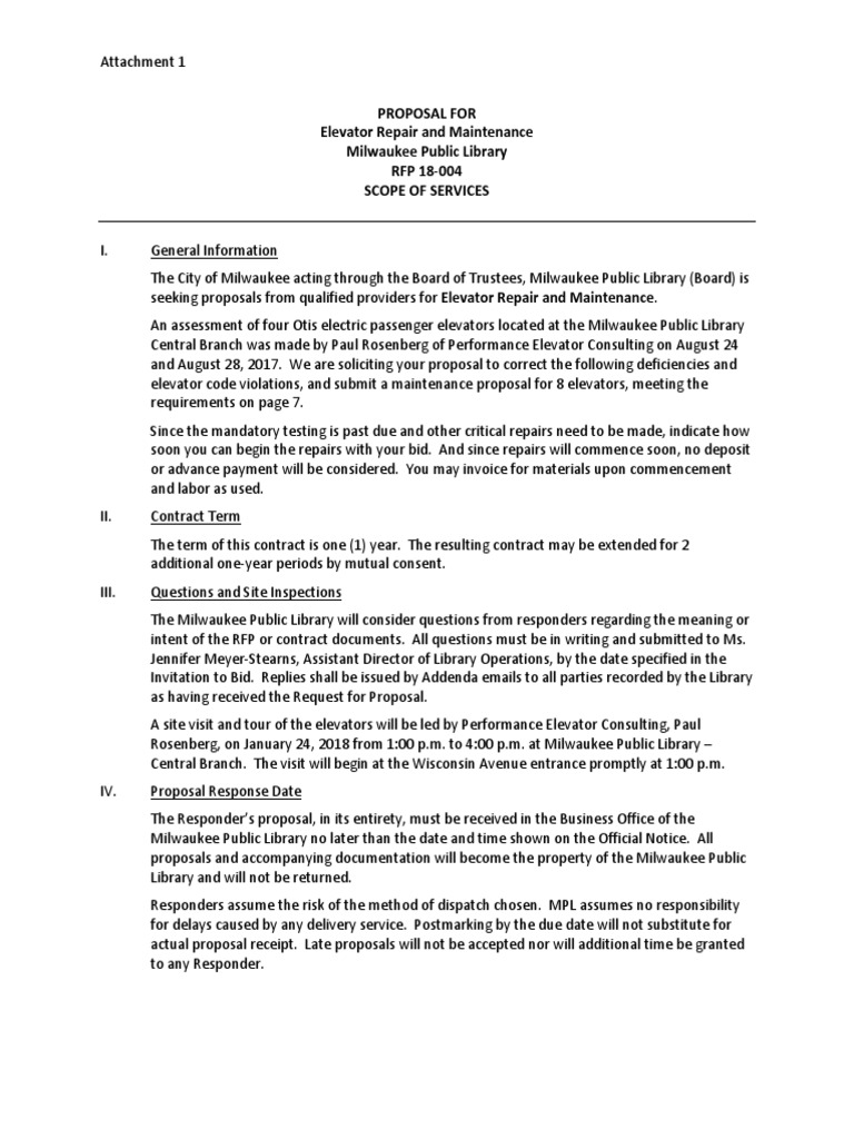 1 - MPL-18-004 - Scope of Services For Elevator Repair and Maintenance ...