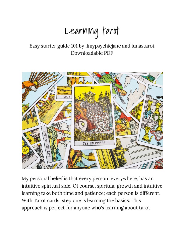 Learning Tarot - Easy Starter Guide.' | PDF | Major Arcana | Playing Cards