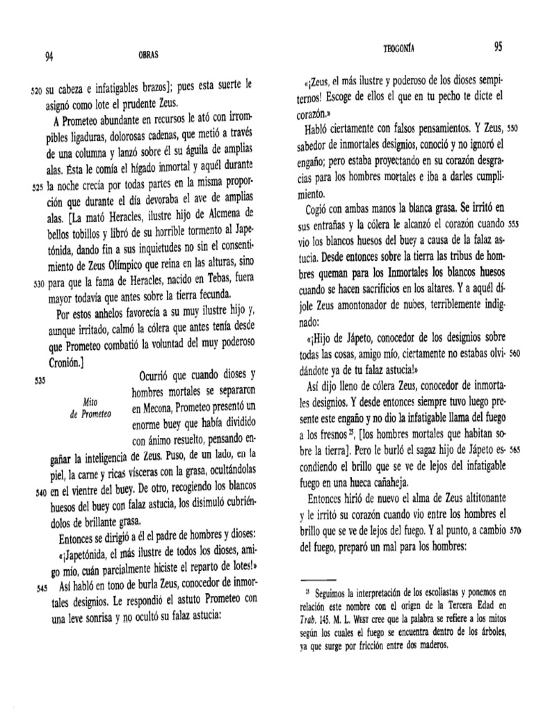 Teogonía | PDF | Prometeo | Dioses griegos