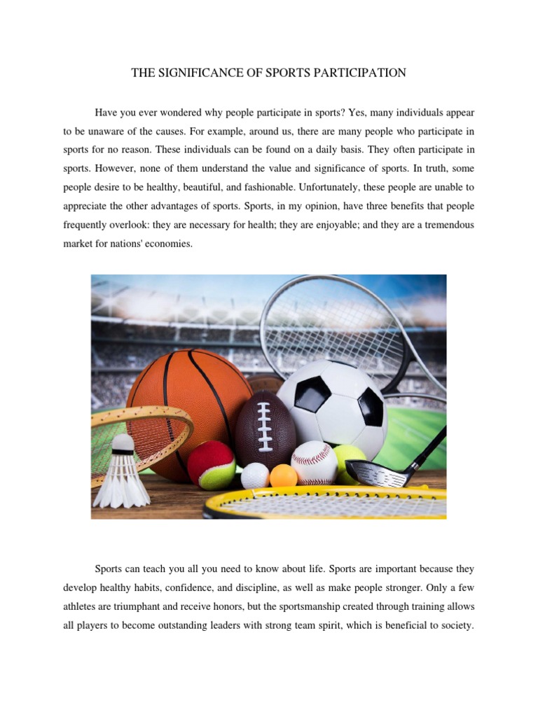 The Significance of Sports Participation | PDF | Physical Fitness | Sports