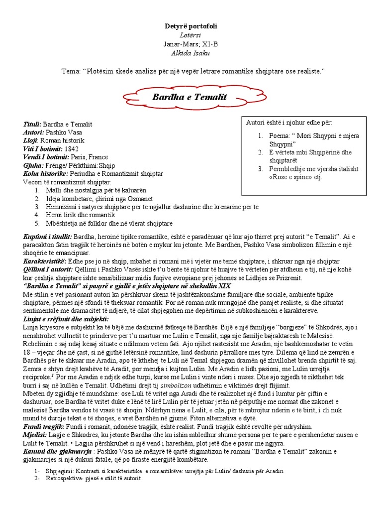 Bardha e Temalit | PDF