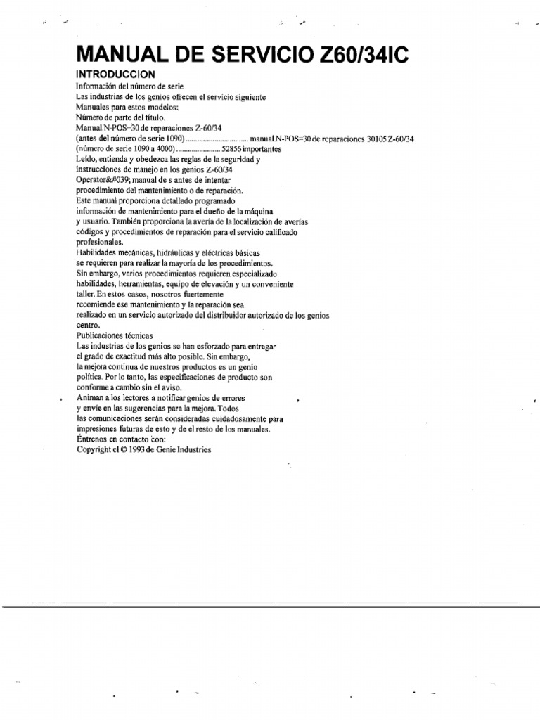 MANUAL DE SERVICIO Z60 1a. PARTE | PDF
