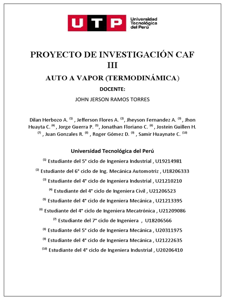 Proyecto Final Caf | PDF | Calor | Gases