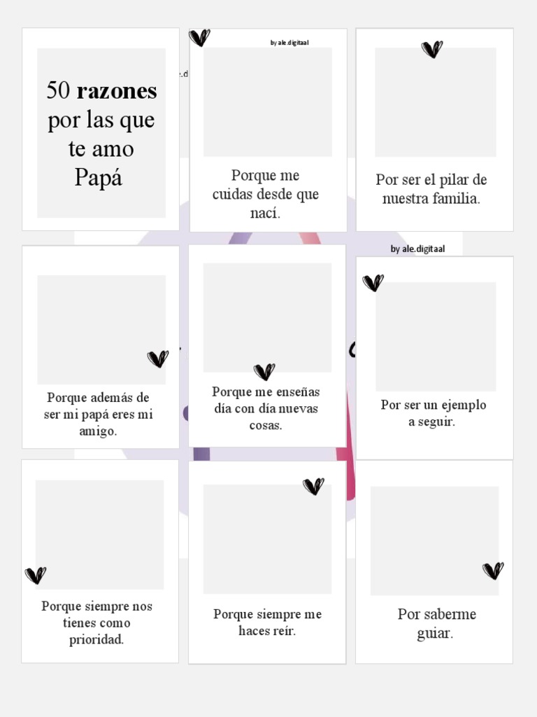 50 Razones Por Las Que Te Amo Papá Ale - Digitaal | PDF
