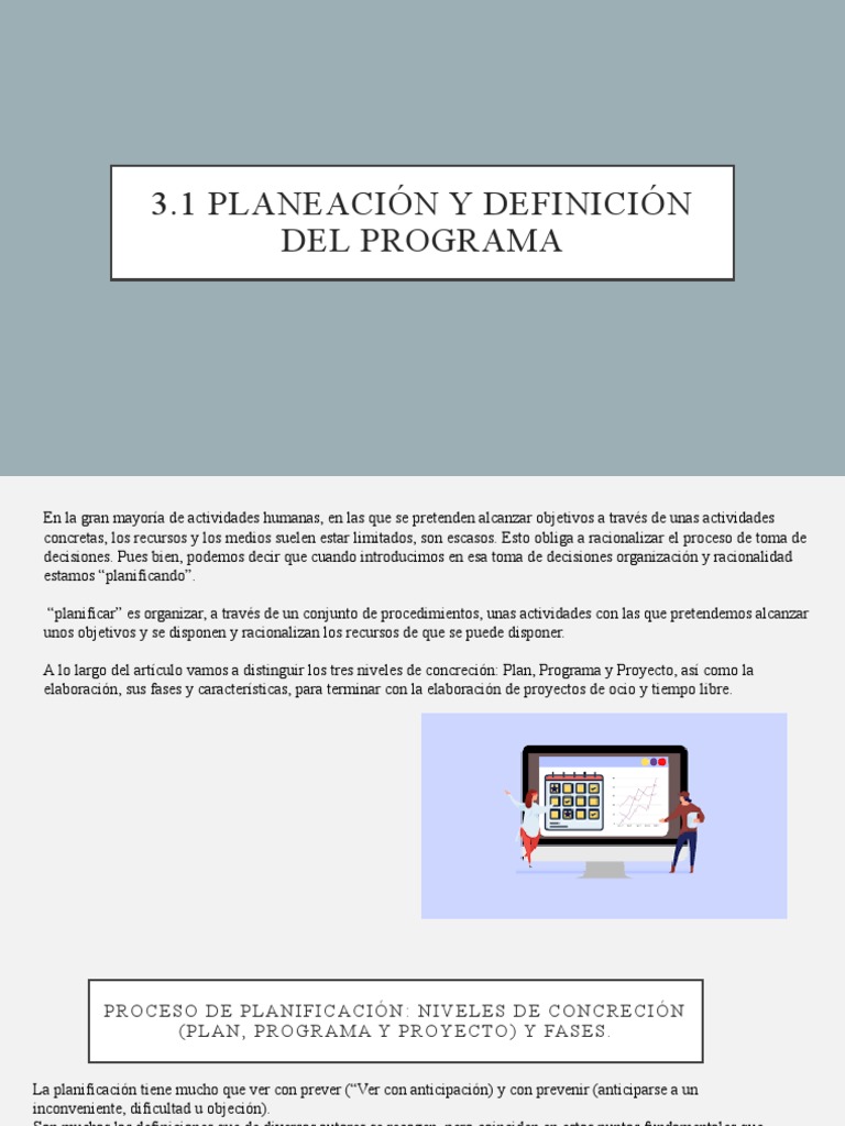 Planeacion y Definicion Del Programa | PDF | Planificación