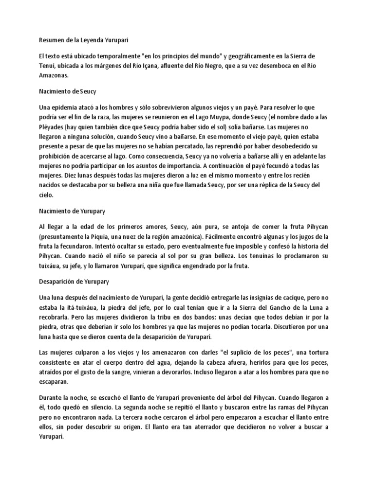 Resumen de la Leyenda de Yuruparí | PDF | Rituales