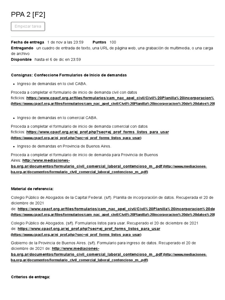 PPA 2 (F2) Consignas | PDF