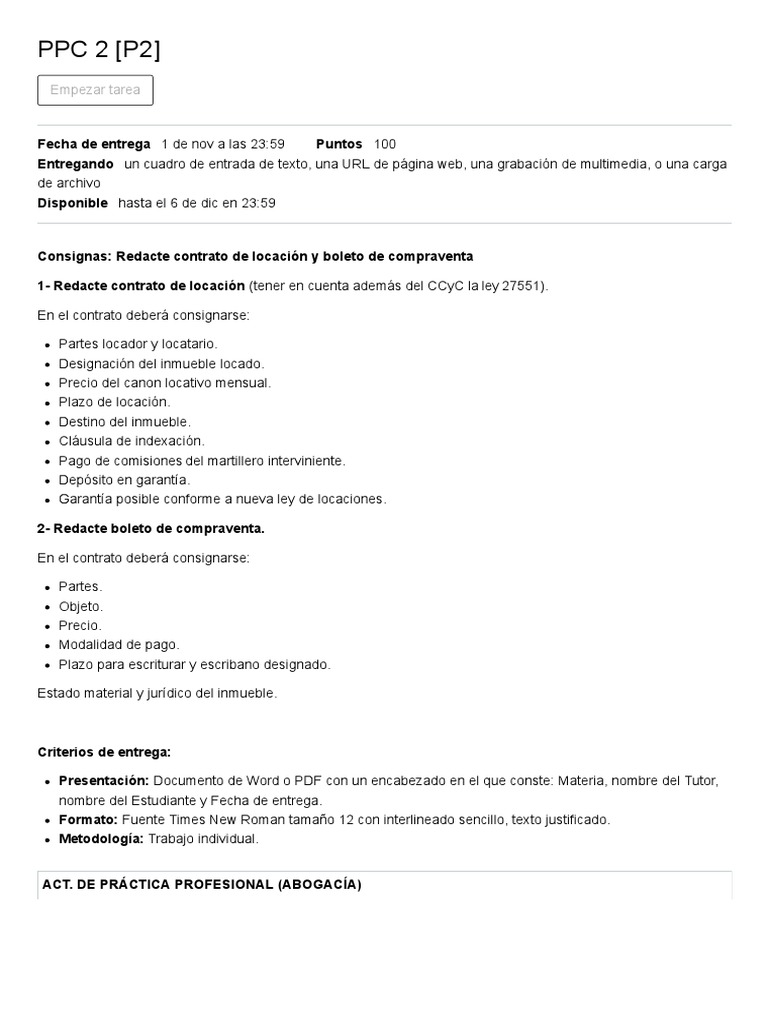 PPC 2 (P2) Consignas | PDF