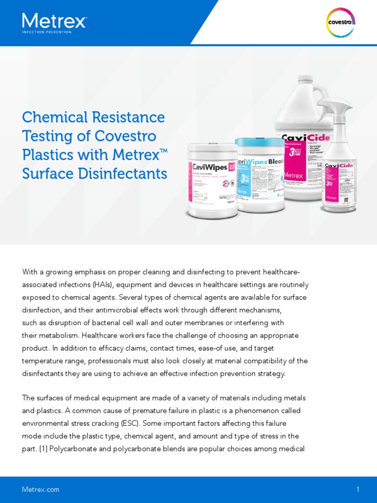 Chemical Resistance Testing of Covestro Plastics With Metrex Surface ...