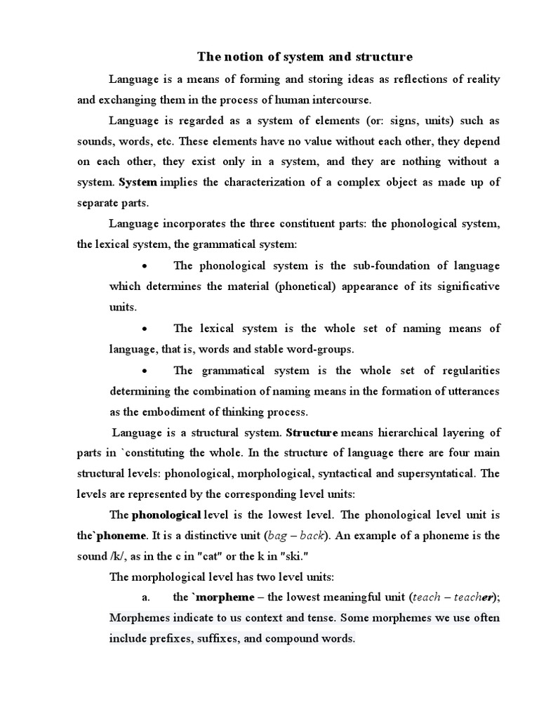 Understanding Language as a System | PDF | Word | Morphology (Linguistics)