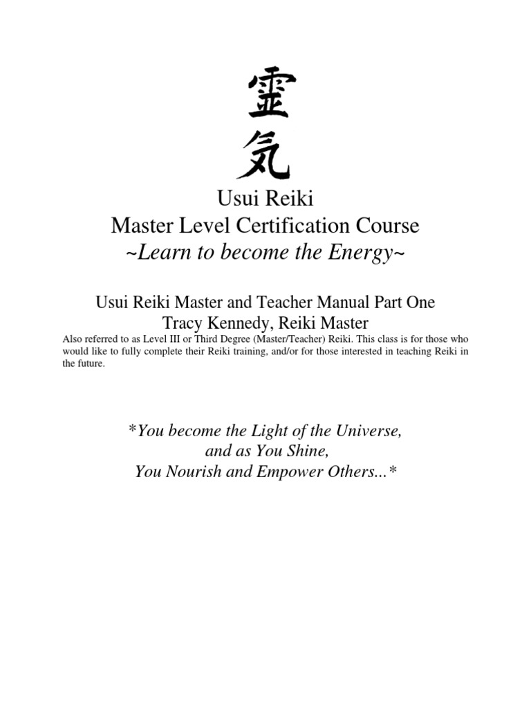 Usui Reiki Master Level Certification Co | PDF | Reiki | Spirituality