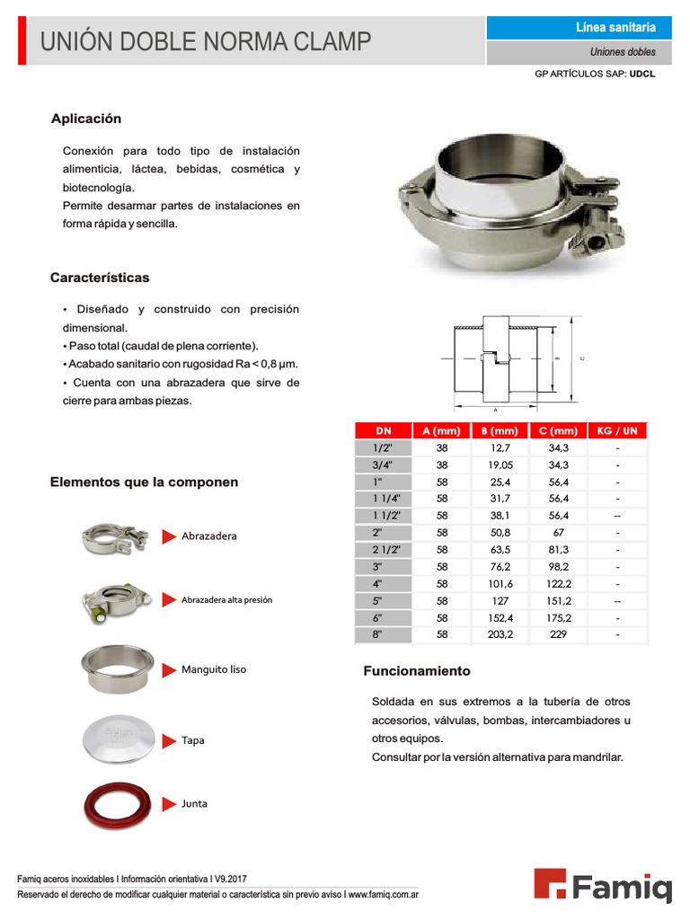 Abrazadera Clamp 181B Ficha | PDF | Ingeniería Química | Materiales de ...