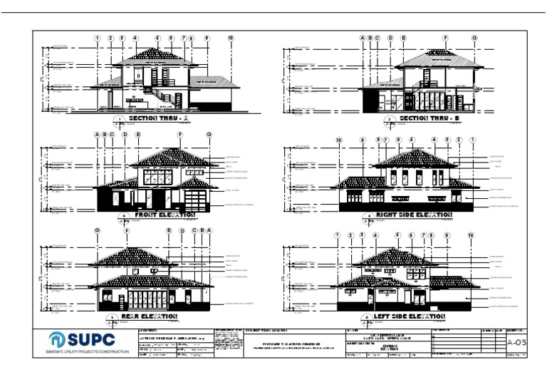 Section Thru - A Section Thru - B: 1 2 3 4 5 6 7 8 9 10 ABC D E F G ...