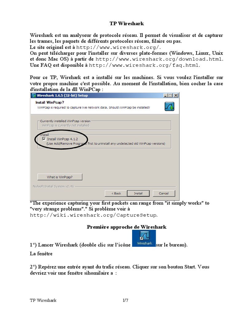 TP1 enonceTPWireshark (2) +filtre | PDF | Protocoles Internet ...