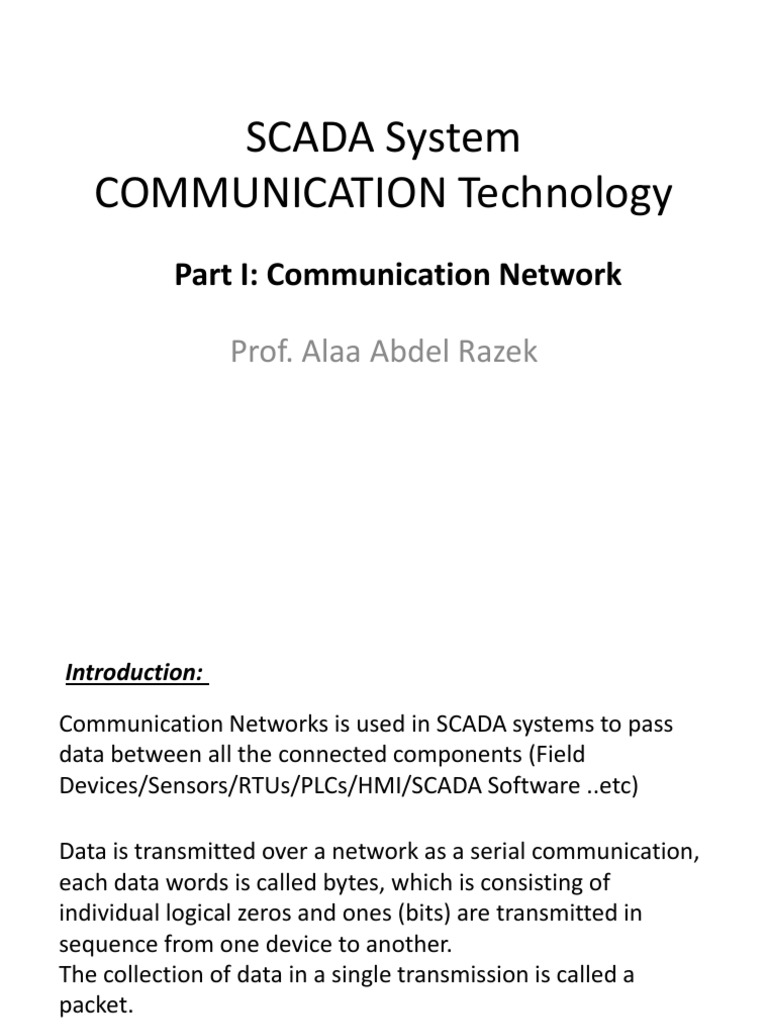 SCADA System 2016 - Communication Part I Communication Network | PDF ...