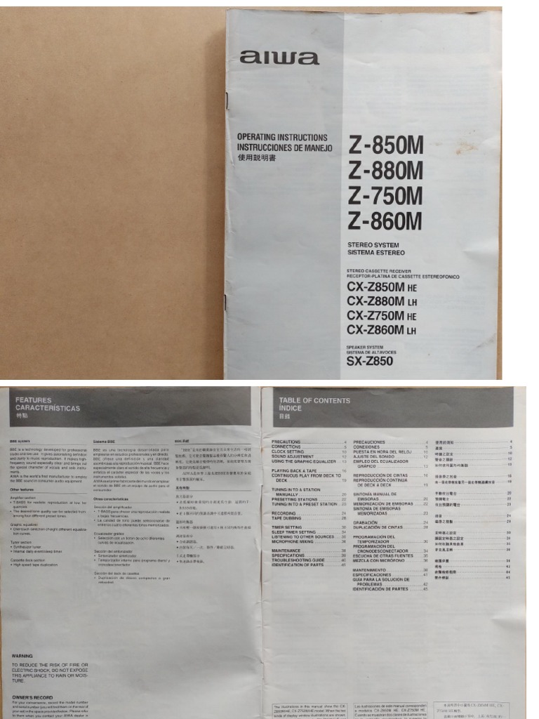 Aiwa Z-850M - Z-880M - Z-750M - Z860M | PDF
