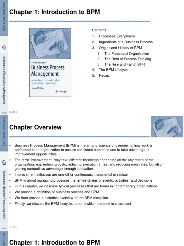 Chapter 01 Introduction To BPM Fundamentals of BPM 2nd Edition | PDF | Business Process ...