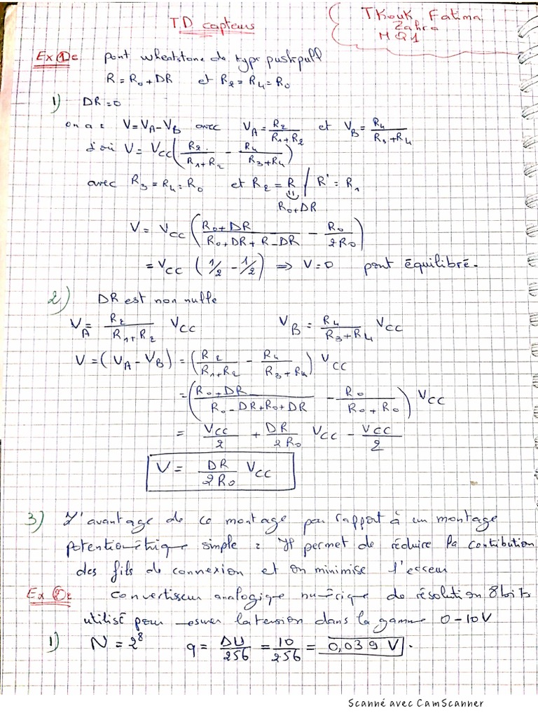 TD Capteur Corrigé | PDF