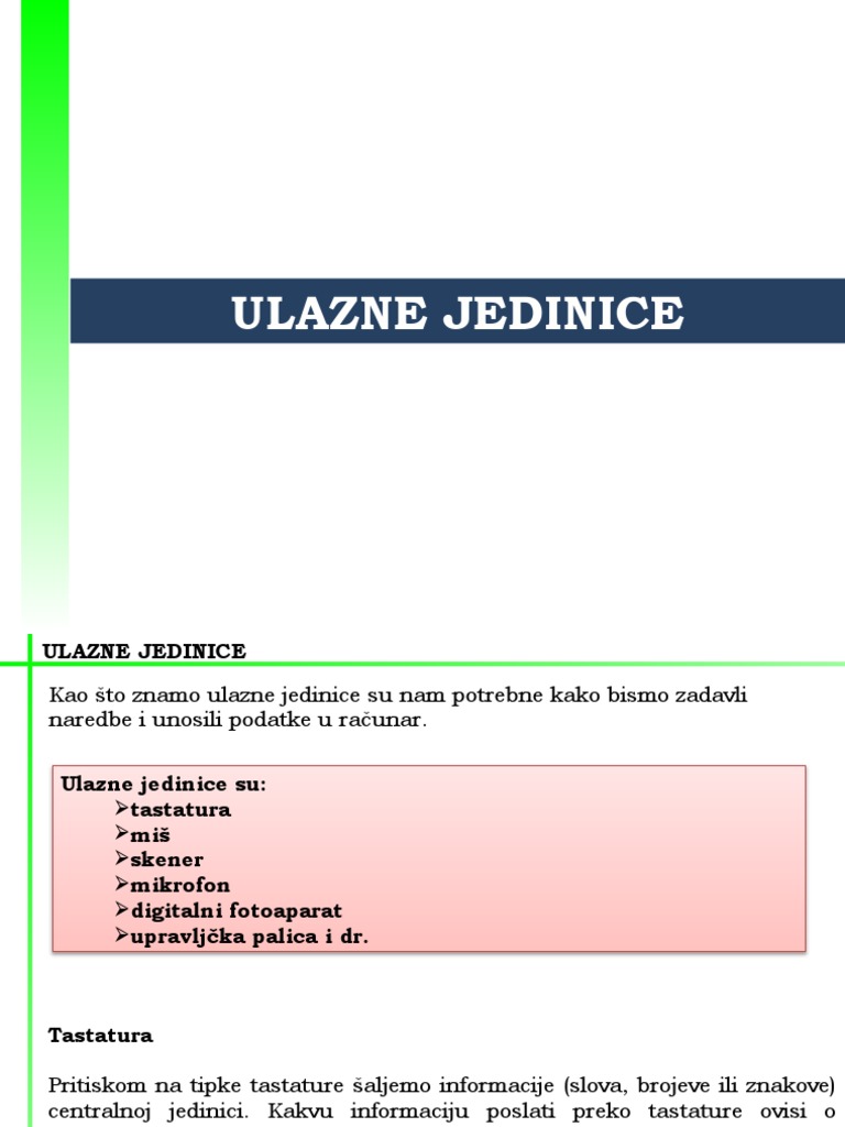 Ulazne Jedinice | PDF