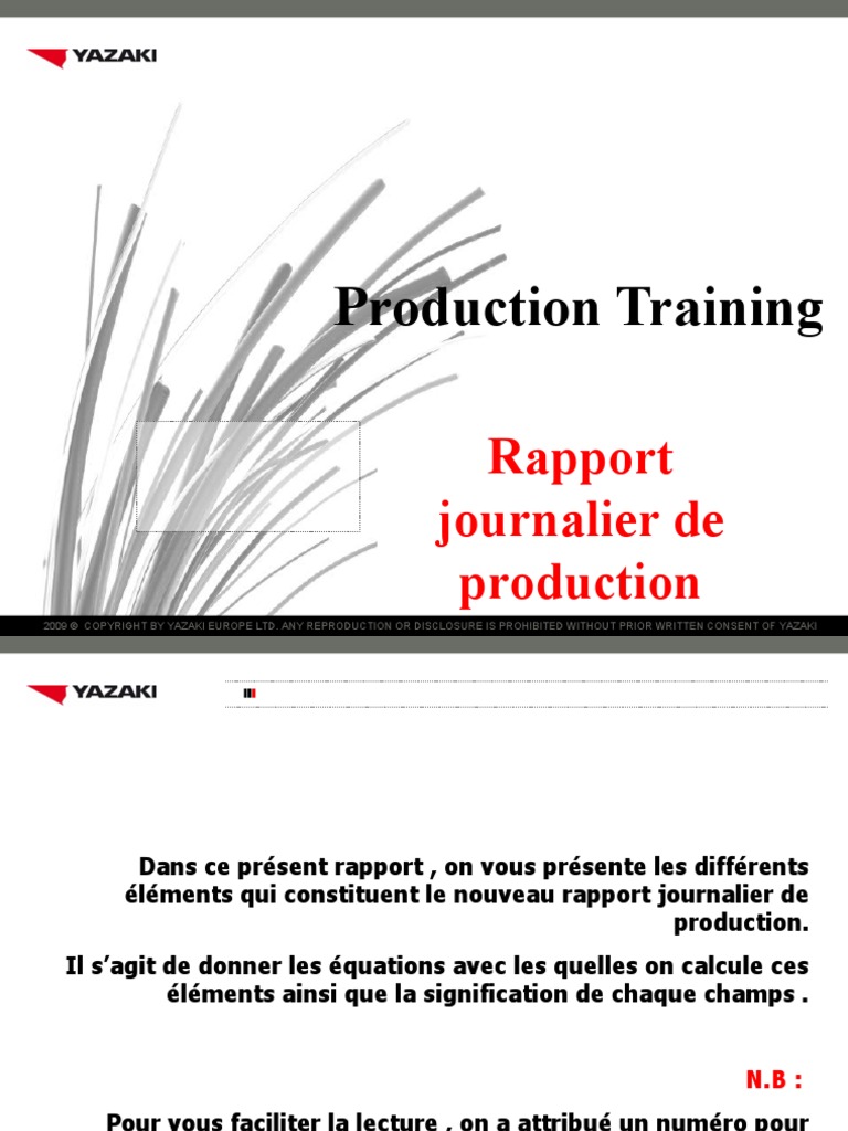 Formation Sur Le Rapport Journalier de Production | PDF