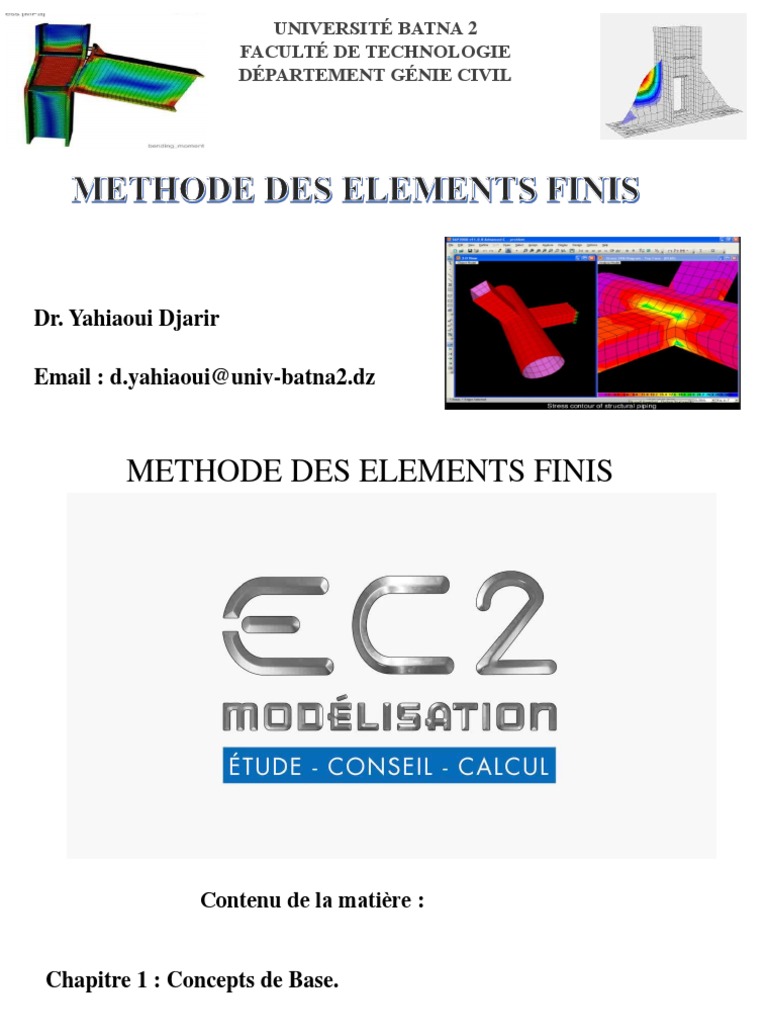 Presentation-Chapitre 1-Principes de La Methode Des Elements Finis ... Presentation-Chapitre 1-Principes de La Methode Des Elements Finis ...
