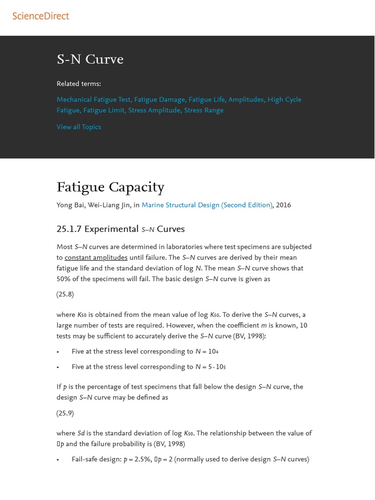 S-N Curve: Fatigue Capacity | PDF | Fatigue (Material) | Fracture
