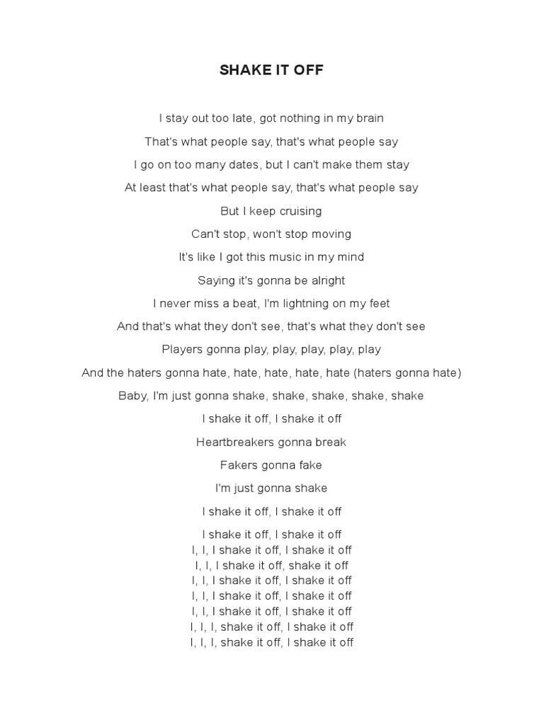 Shake It Off Lyrics | PDF