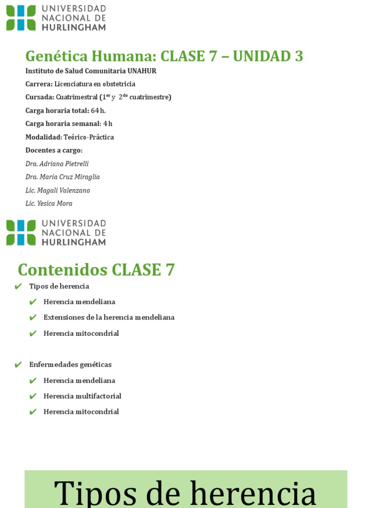 Tipos de Herencia Genética en Humanos | PDF | Dominancia (Genética ...