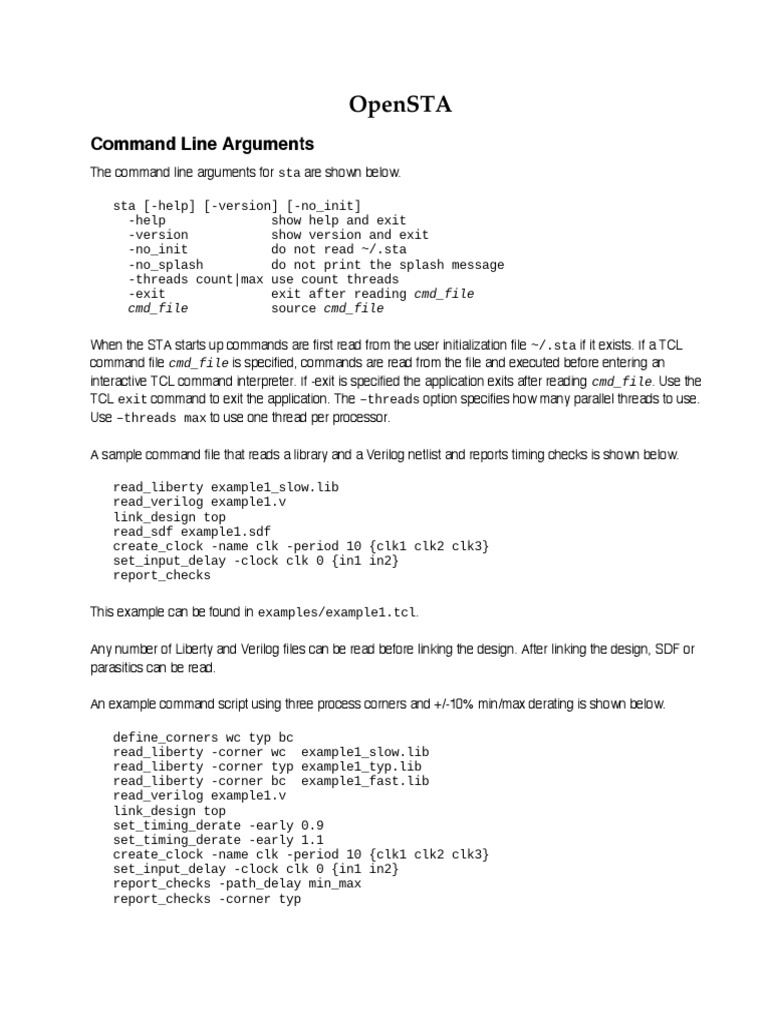 Open STA | PDF | Regular Expression | Computing