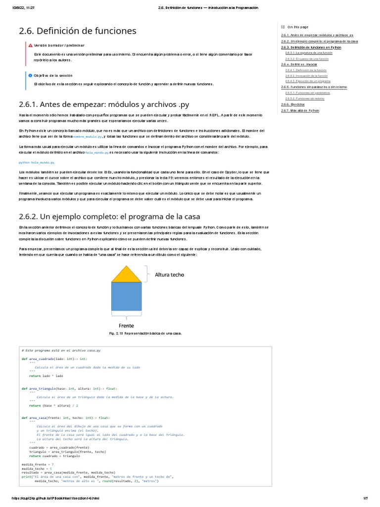 2.6. Definición de Funciones - Introducción A La Programación | PDF | Función (Matemáticas ...