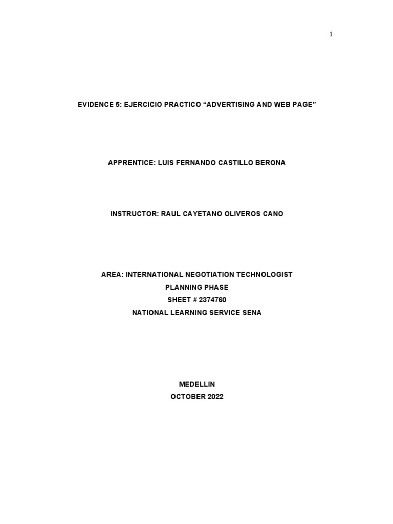 Evidencia 5 Ingles Pdf