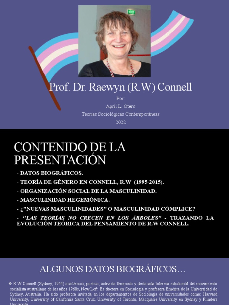 Presentación RW CONNELL Teorías Contemporáneas | PDF | Masculinidad ...