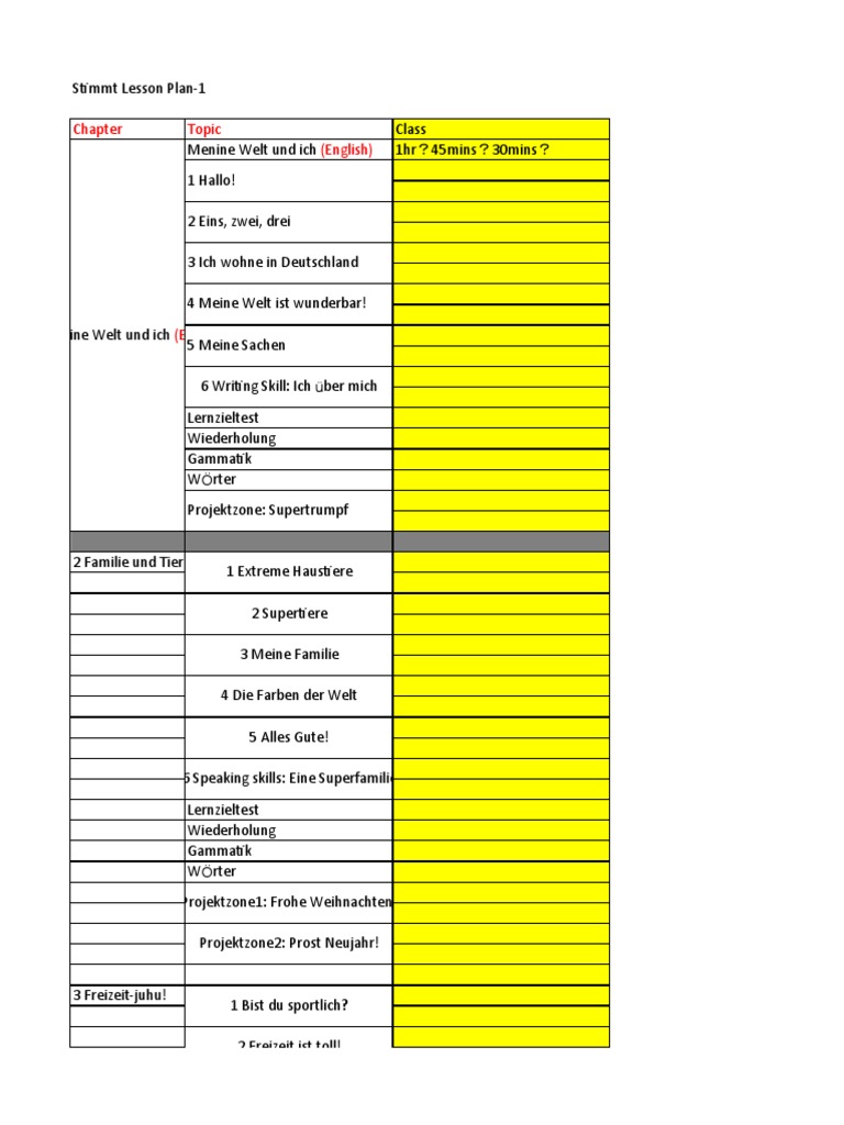 German Lesson Plan | PDF