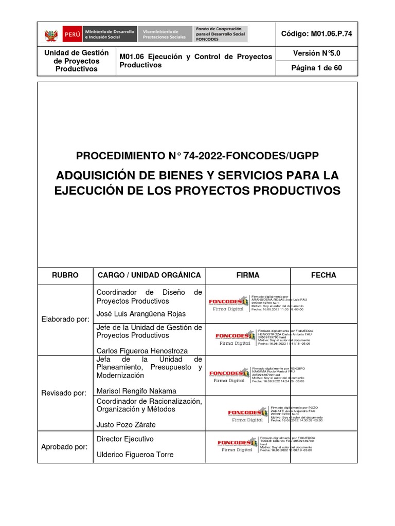 Procoedimiento Foncodes | PDF | Bienes | Precios